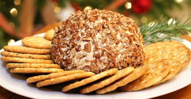 Traditional Sharp Cheddar Cheeseball Encrusted With Pecans - Recipe Patch